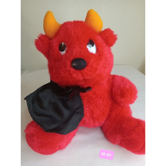 Unbranded | Toys | Vintage Plush Red Devil Black Horns Plush Toy By 1 ...